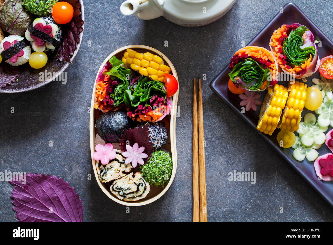 Japanese style bento box lunch Stock Photo - Alamy