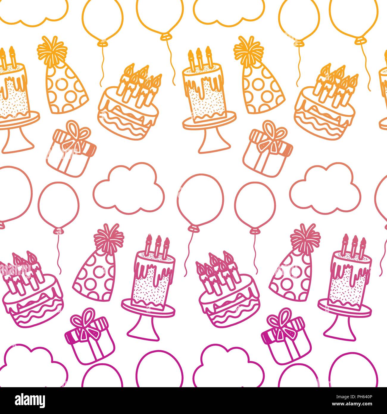 degraded line happy birthday party decoration background Stock Vector ...