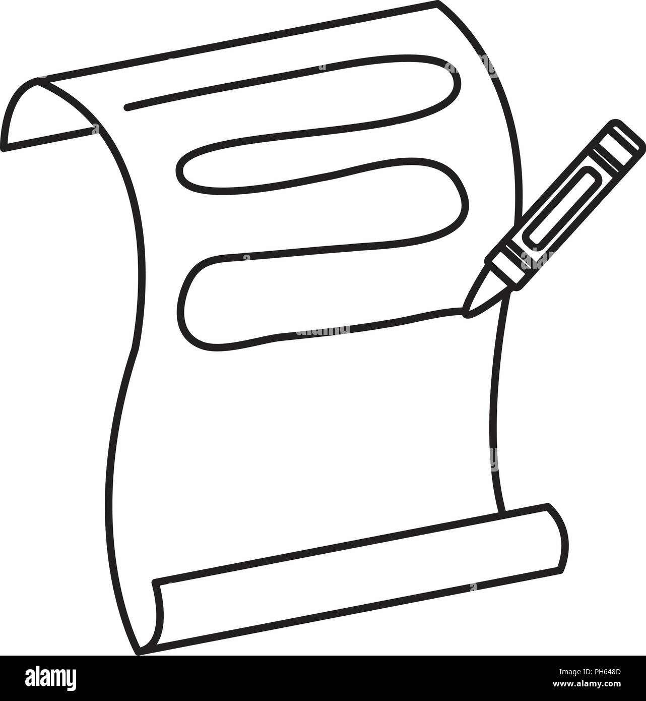 line crayon pencil writing in the sheet paper Stock Vector Image & Art ...