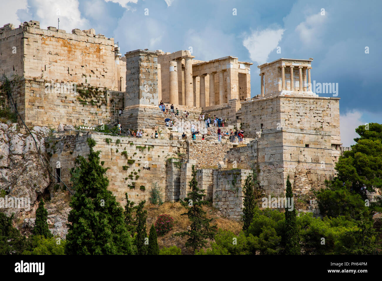 The Propylaea of the Acropolis of Athens with the temple of Athena Nike ...