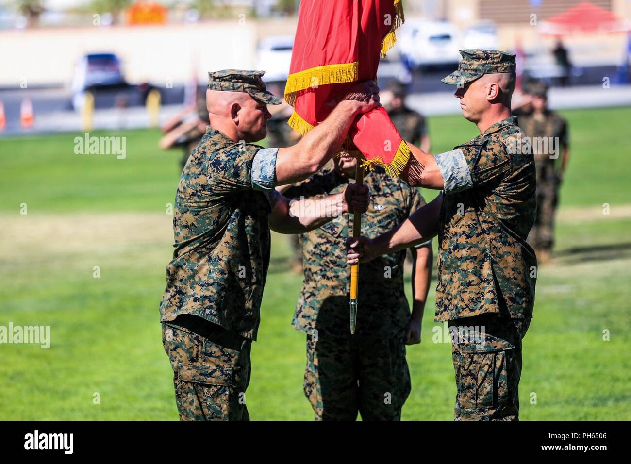 Lt. Col. Christopher D. Siler, off-going commanding officer, Marine ...