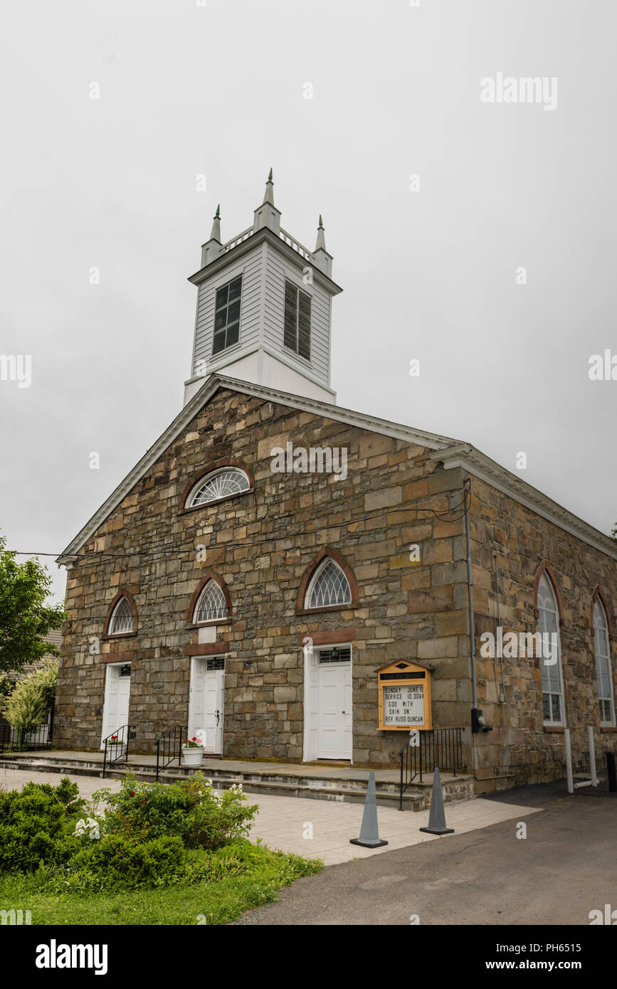 Crawford, NY /USA - June 9, 2018: Historic stone church in Upstate New ...