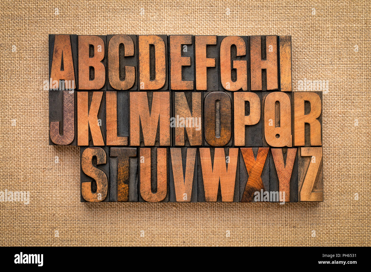 Alphabet burlap hi-res stock photography and images - Alamy