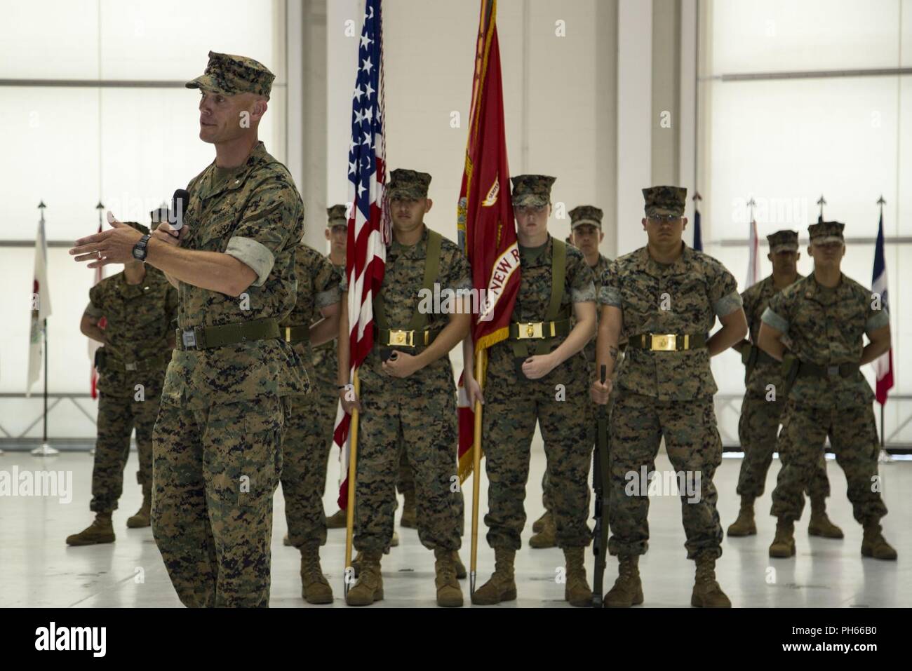 Lt. Col. Matthew T. Daigneault, left, commanding officer, Headquarters ...
