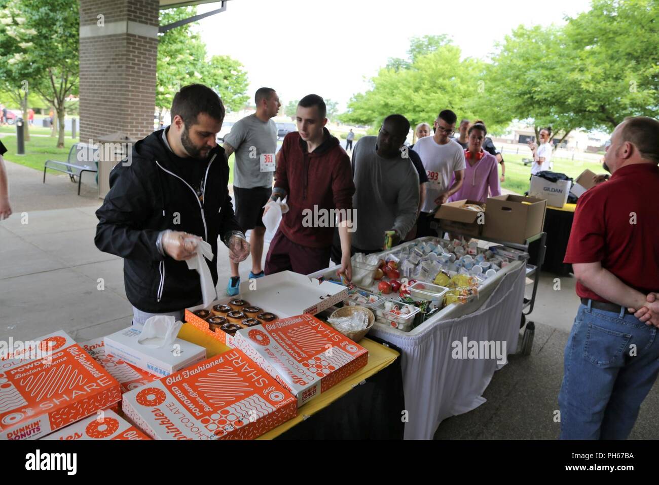 Fort McCoy, Wis., community members get a free drive-thru breakfast at ...