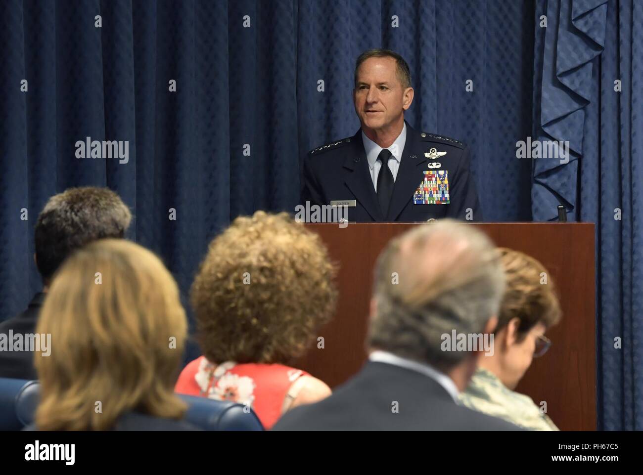 Air Force Chief of Staff Gen. David L. Goldfein talks about the actions ...
