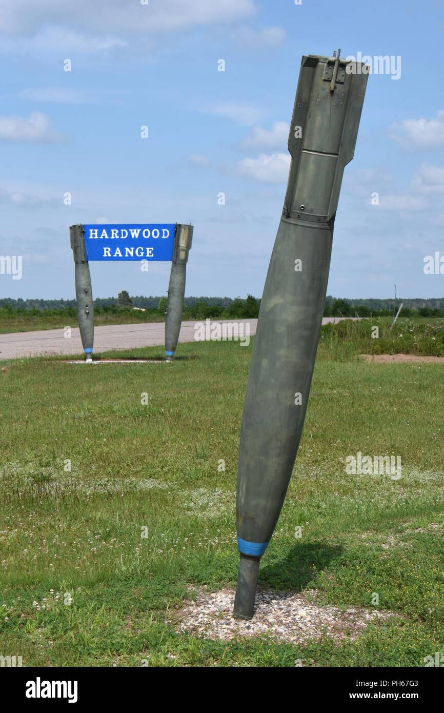 The Hardwood Air-to-Ground Weapons Range entry sign near Finley ...