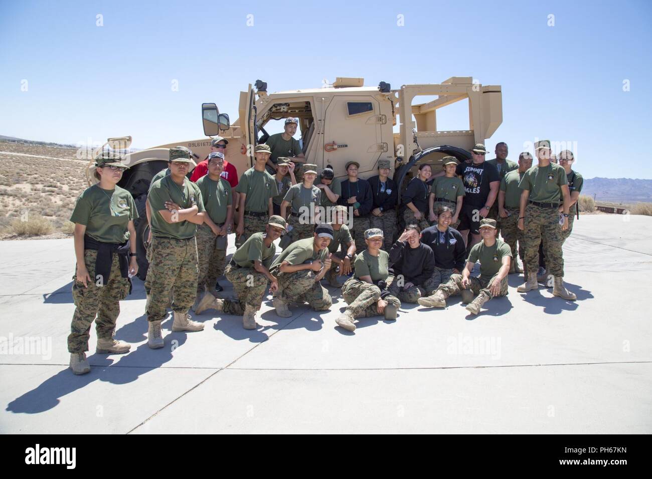 Summit Leadership Academy High Desert cadets and staff pose with a ...
