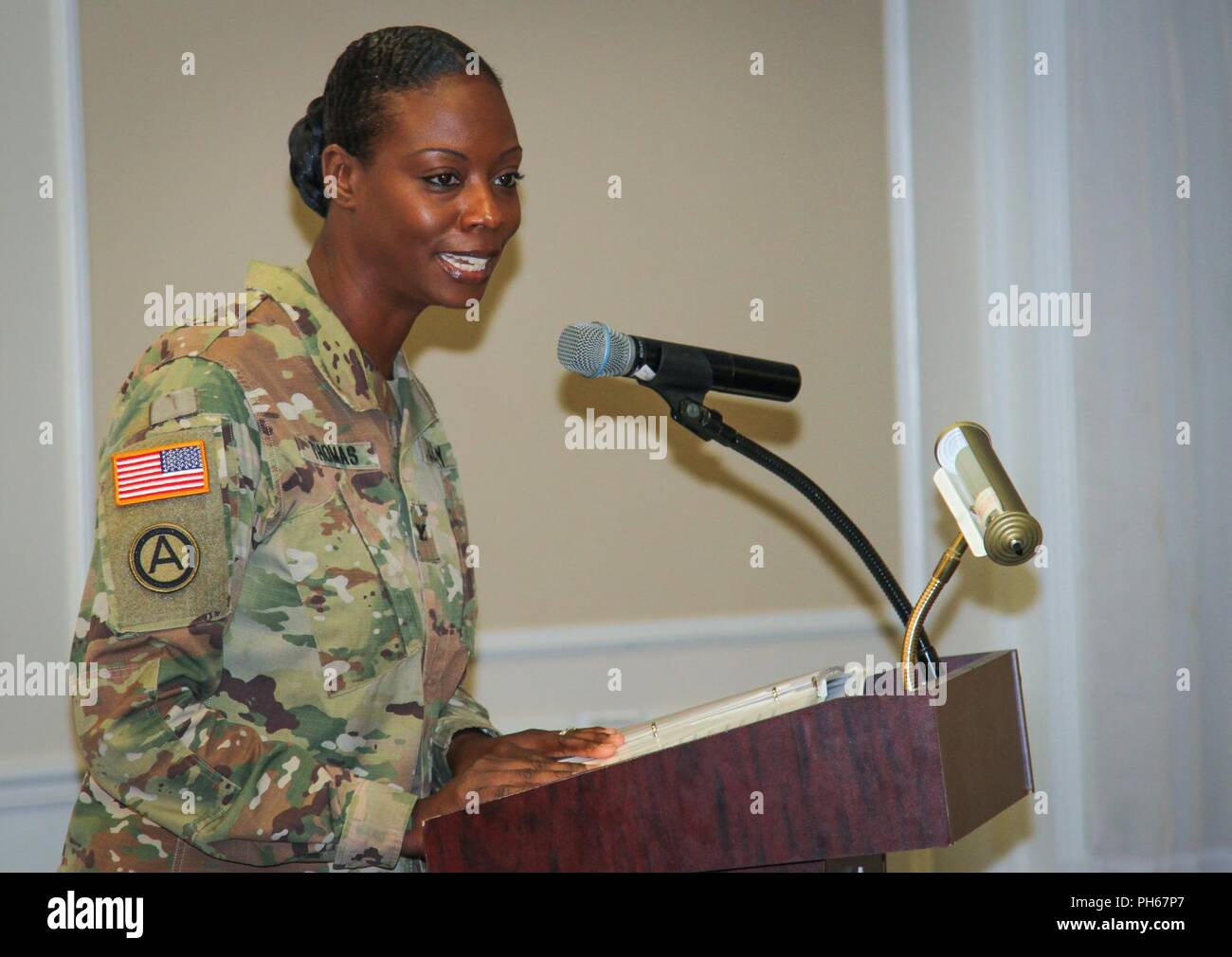 Col. Kim M. Thomas, outgoing commander of the 408th Contracting Support Brigade, shares her ...
