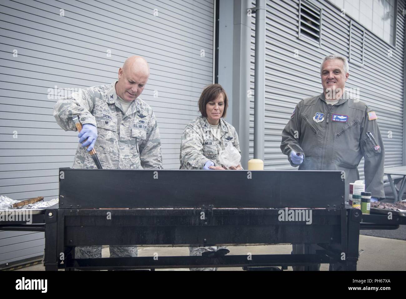 Col. Todd Thomas, Col. Allison Miller and Col. David Johnson prepare ...