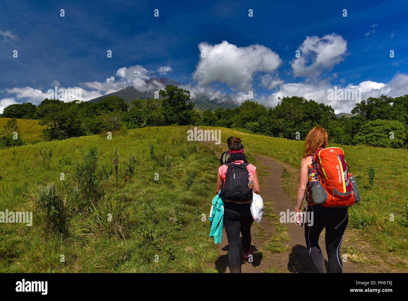 Hiking and Trekking at Mount Rinjani, Lombok, Indonesia Stock Photo - Alamy