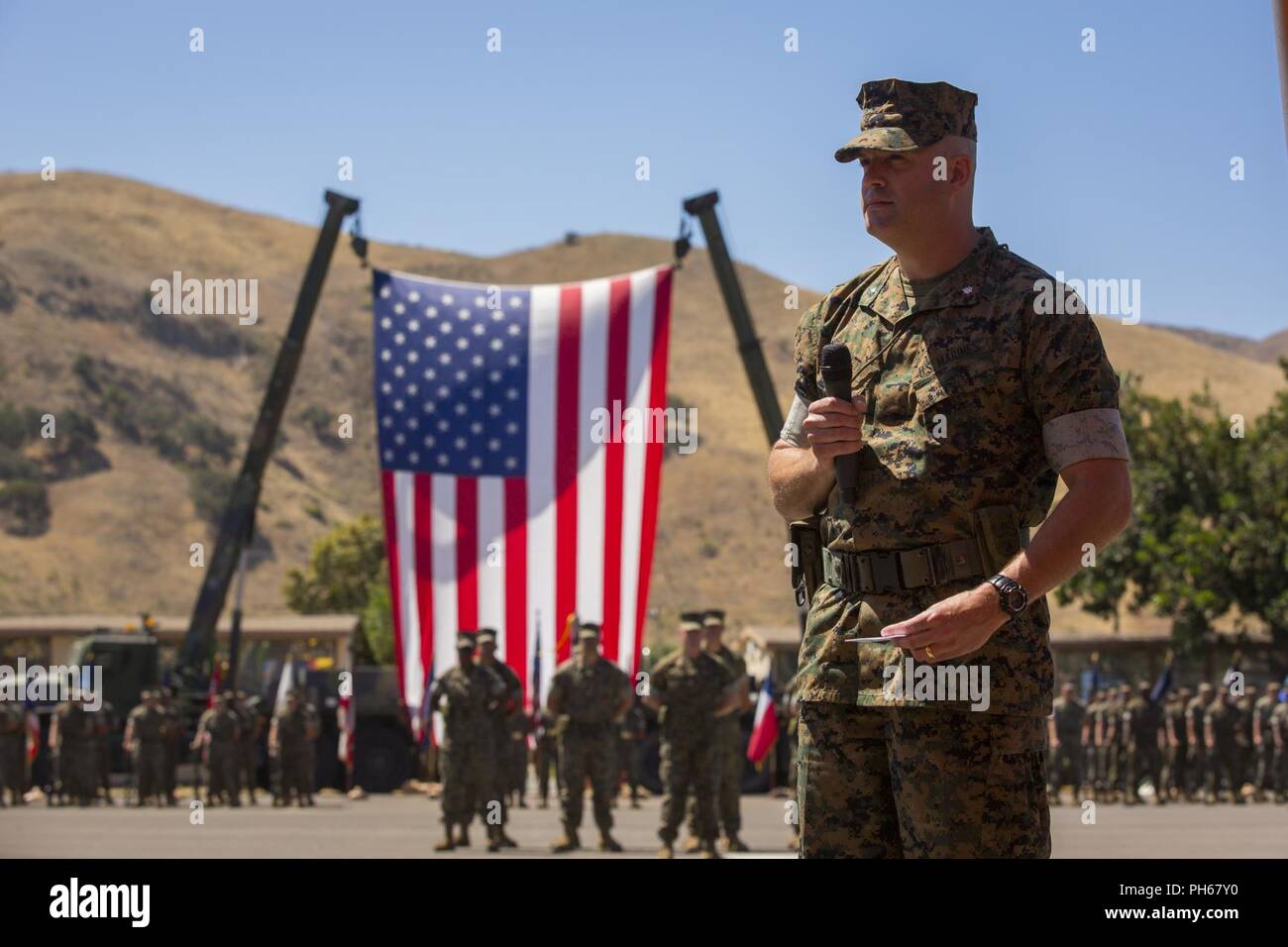 U.S. Marine Corps Lt. Col. Patrick F. Eldridge, the offgoing commander ...