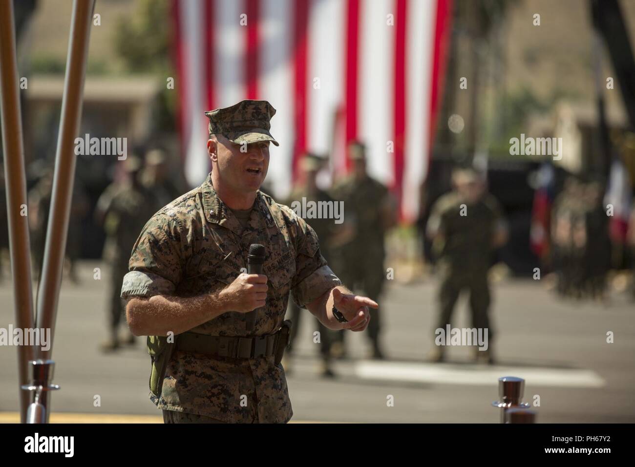 U.S. Marine Corps Lt. Col. Patrick F. Eldridge, the offgoing commander ...