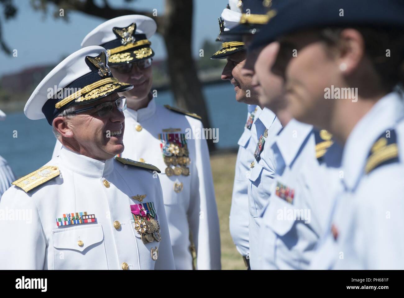 Rear Adm. Todd A. Sokalzuk (front) and Rear Adm. Peter W. Gautier ...
