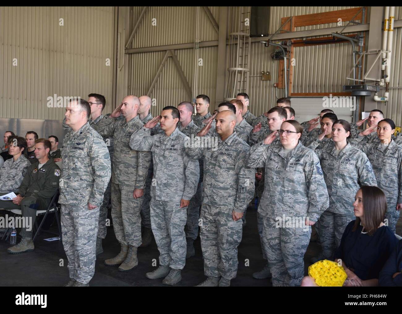 Members of the 354th Operations Support Squadron render their final ...