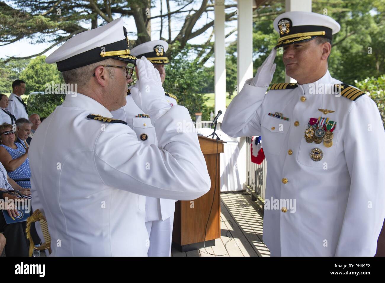 NORFOLK (June 29, 2018) Capt. Philip R. Rosi II, off-going commanding ...