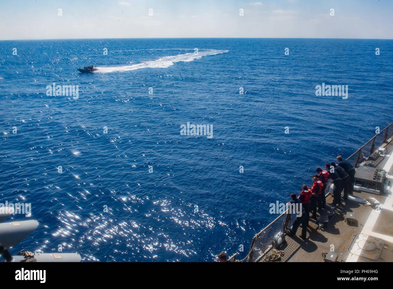 MEDITERRANEAN SEA (June 26, 2018) Midshipmen aboard the guided-missile ...