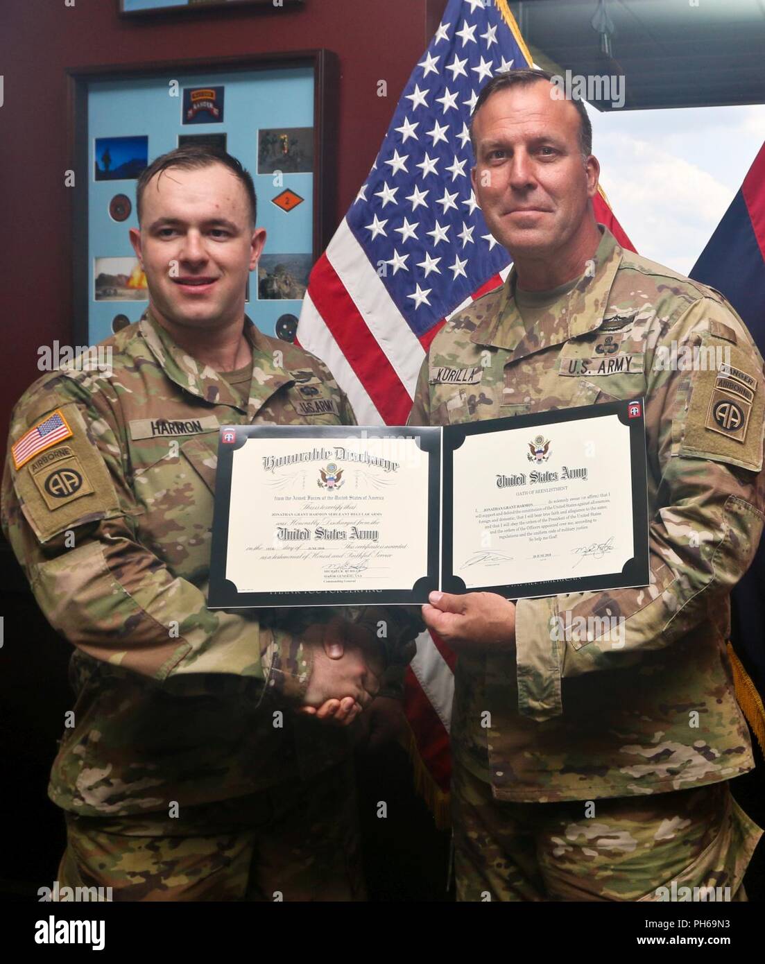 U.S. Army Maj. Gen. Michael E. Kurilla, right, the 82nd Airborne ...