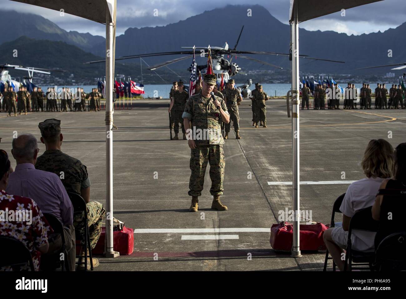 U.S. Marine Corps Col. Christopher Patton, off-going commanding officer ...