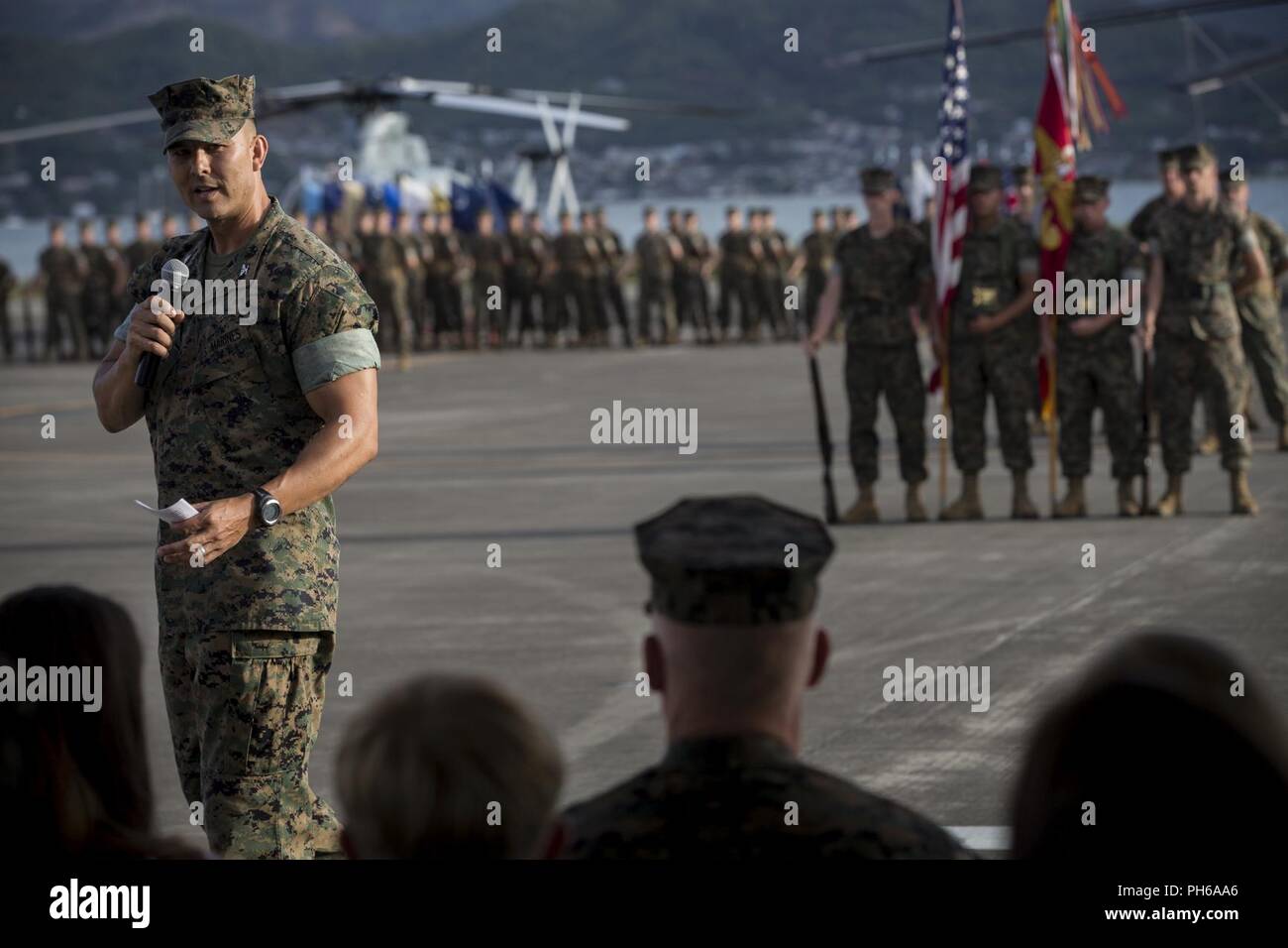 U.S. Marine Corps Col. Stephen Lightfoot, on-coming commanding officer ...