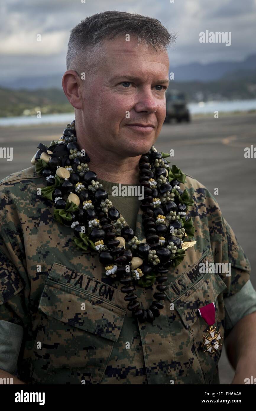 U.S. Marine Corps Col. Christopher Patton, off-going commanding officer ...