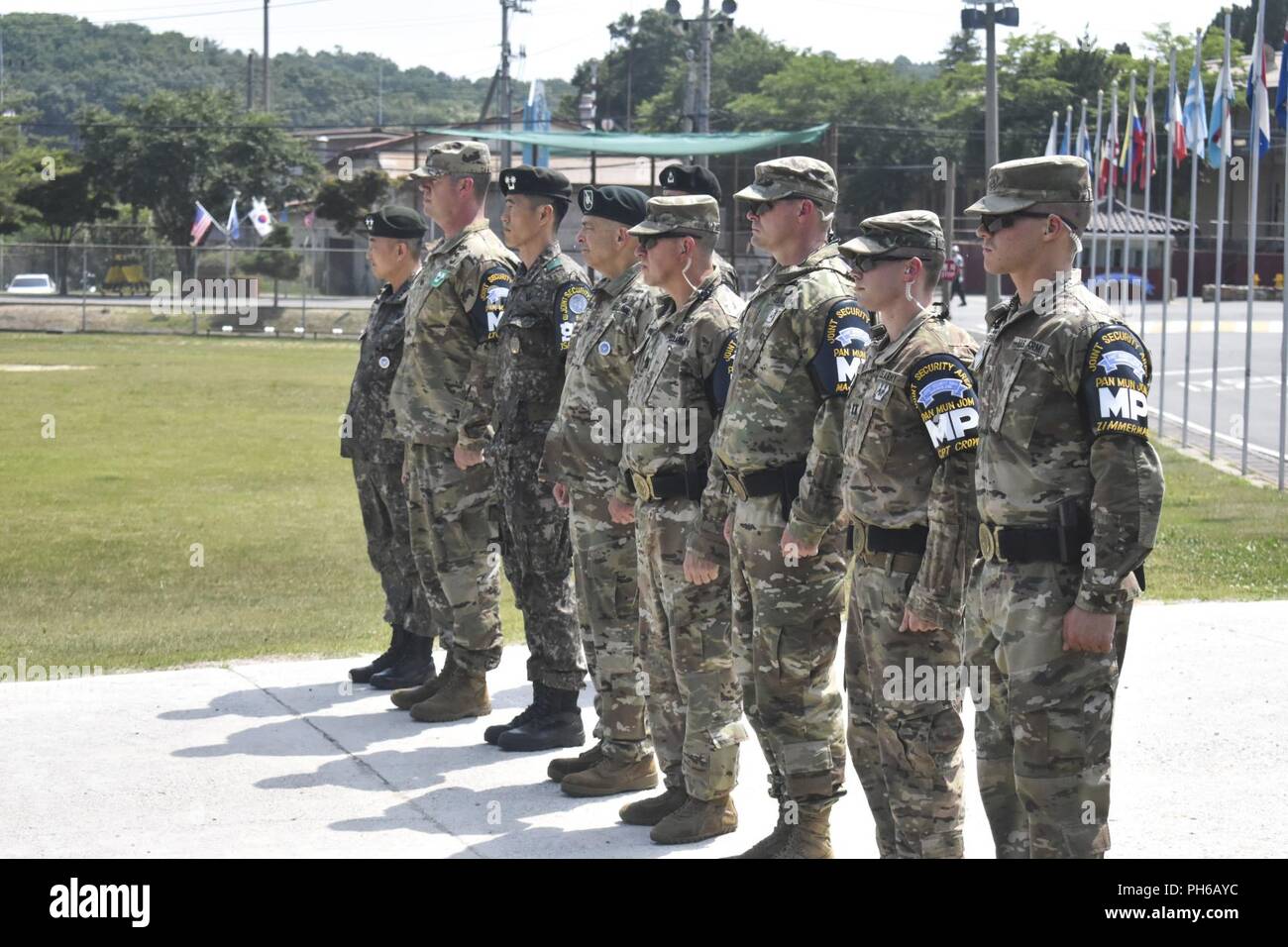 Soldiers from the United Nations Command Security Battalion at the ...