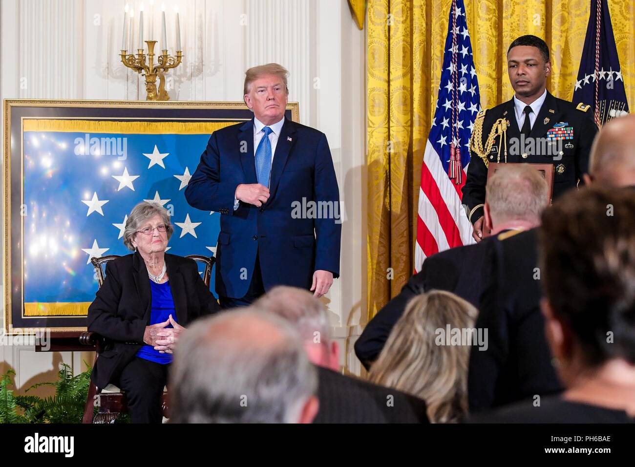 President Donald J. Trump presents the Medal of Honor to Pauline Lyda ...
