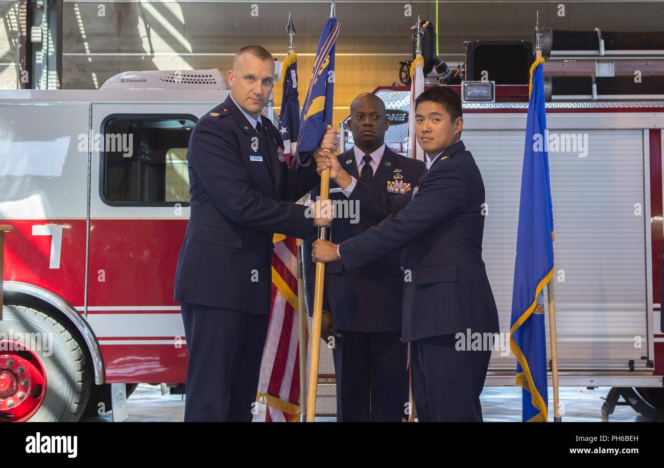 U.S. Air Force Maj. Chin Hsu assumed command of the 423 Civil Engineer ...