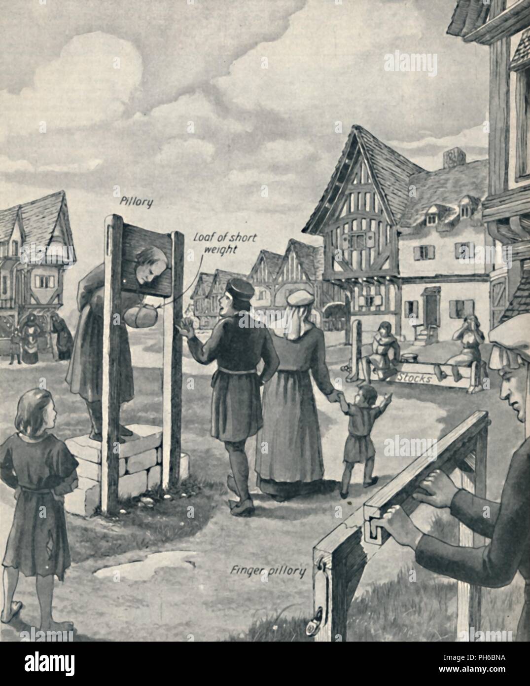 'Pillory and Stocks of the Middle Ages', c1934. Artist: Unknown Stock ...