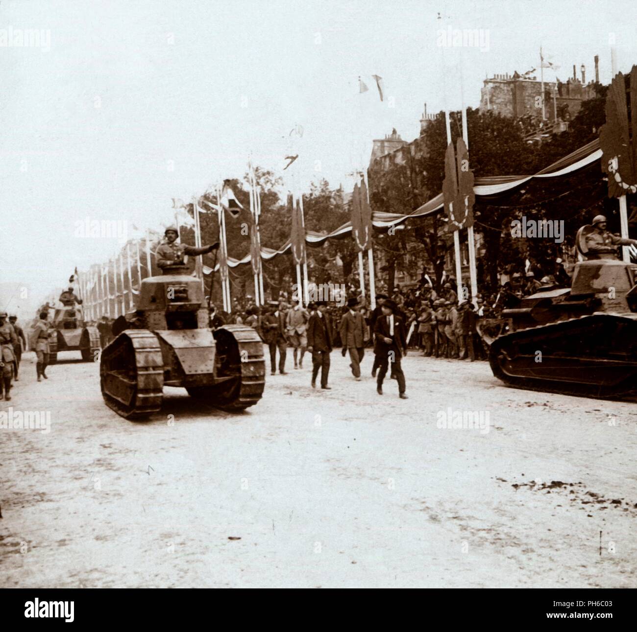 Small tanks, victory parade, Paris, France, c1918-c1919. Artist ...