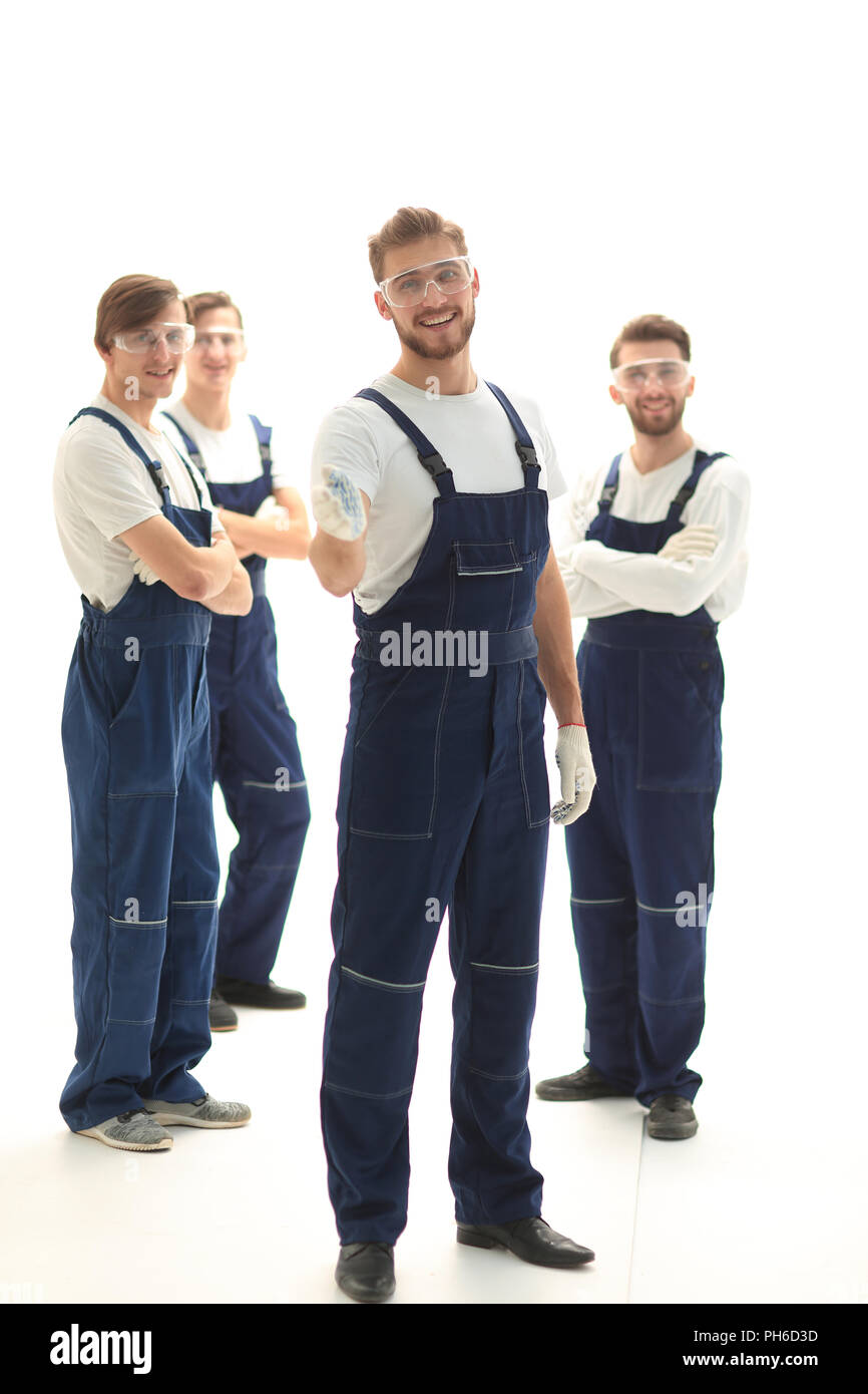 builder holding out his hand for a handshake Stock Photo - Alamy