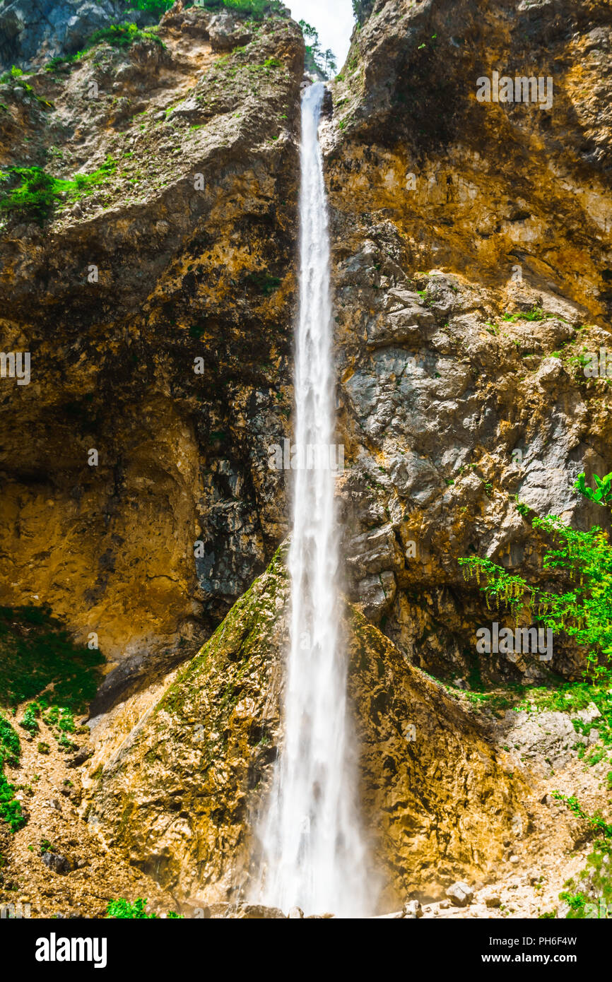 Rinka waterfall in logarska dolina valley - Slovenia Stock Photo - Alamy