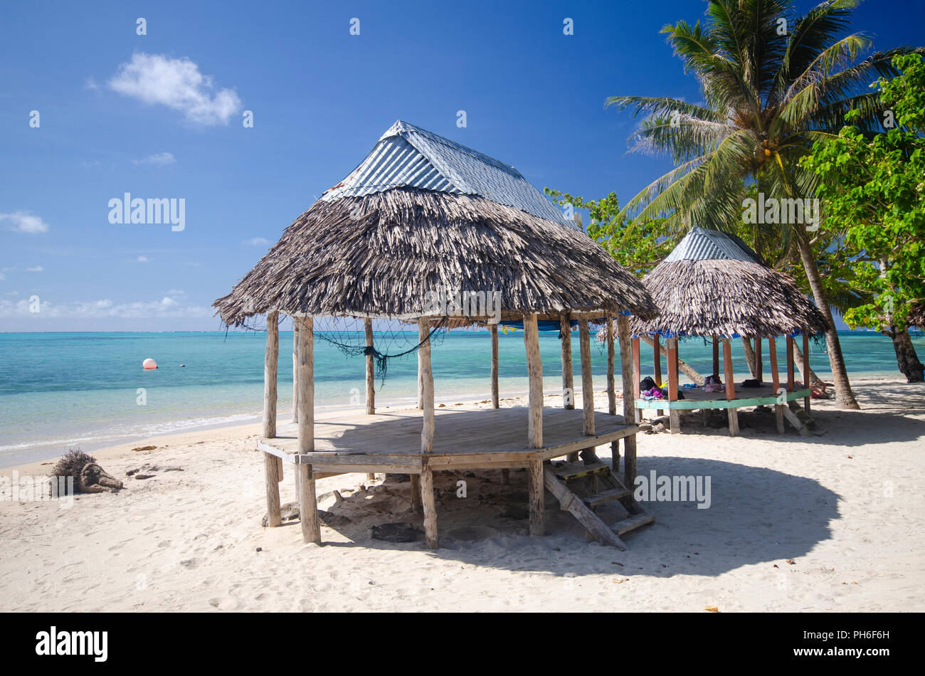 Samoan beach fale Stock Photo - Alamy