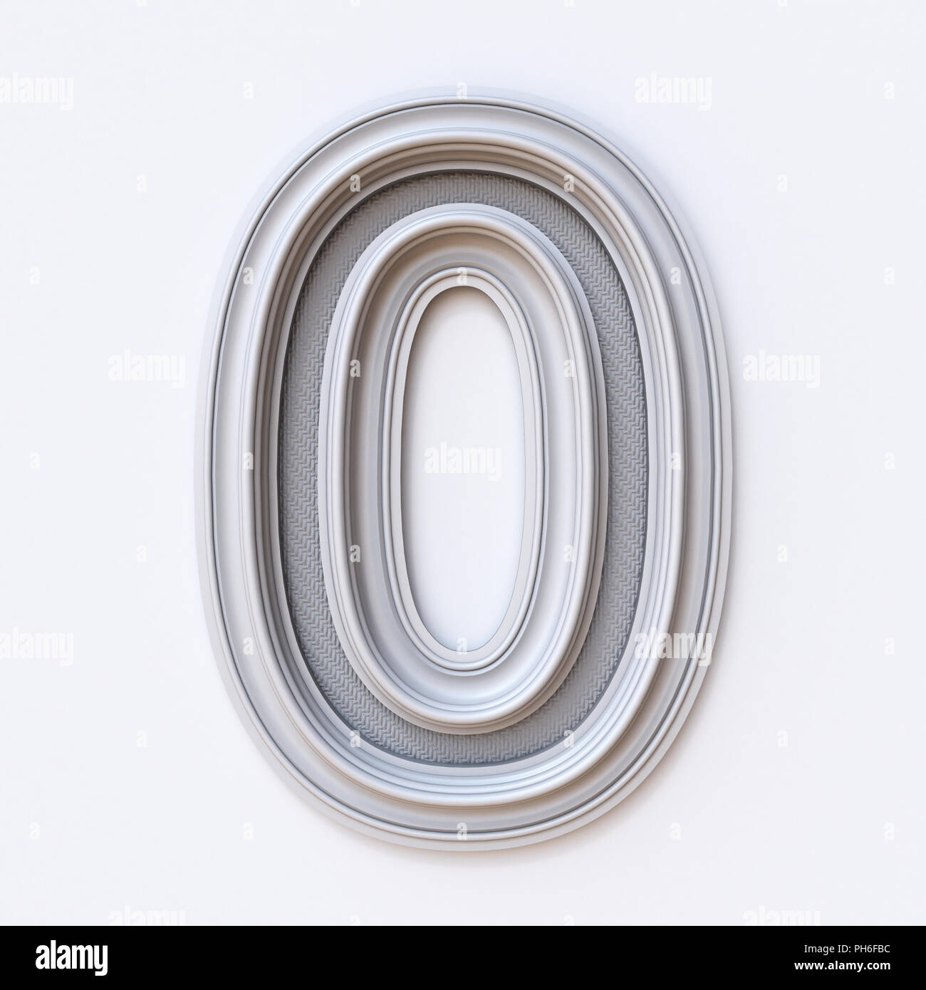 White picture frame font Number 0 ZERO 3D rendering illustration ...