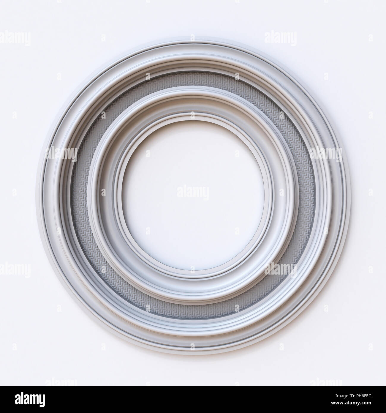 White picture frame font Letter O 3D rendering illustration isolated on ...