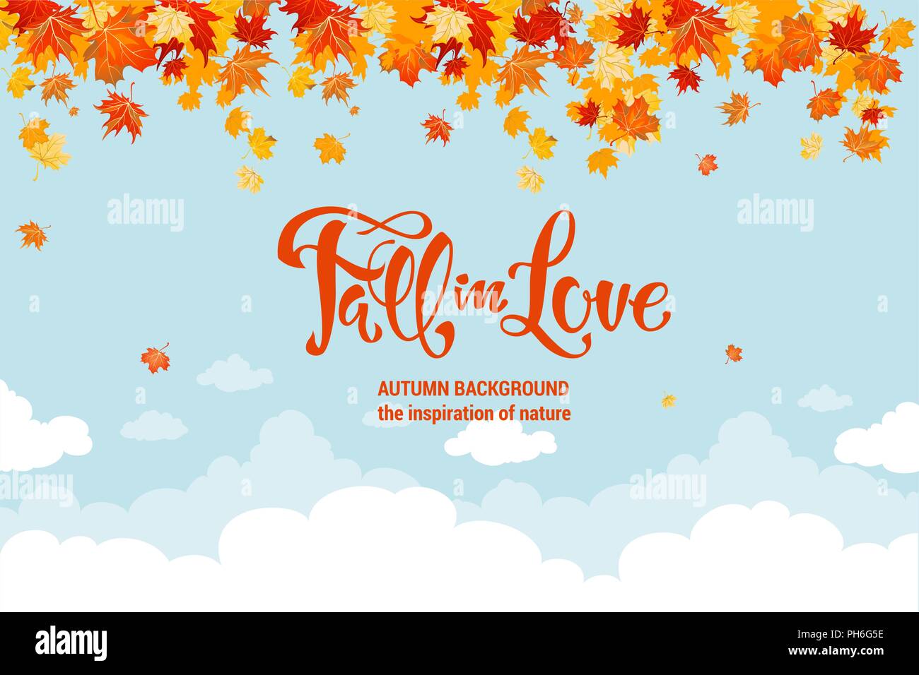 Autumn blue sky Stock Vector Images - Alamy