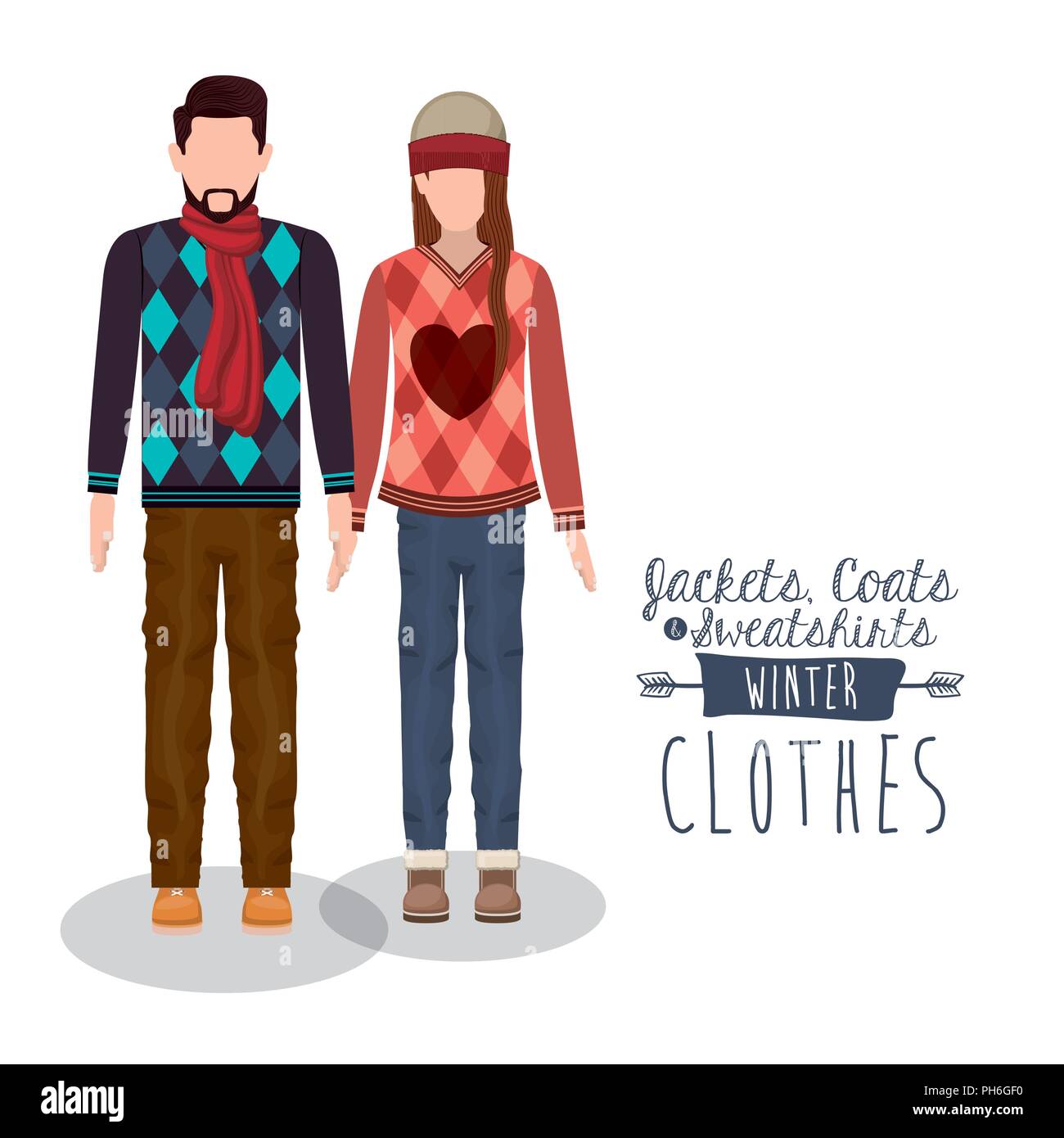 Warm coats winter Stock Vector Images - Alamy