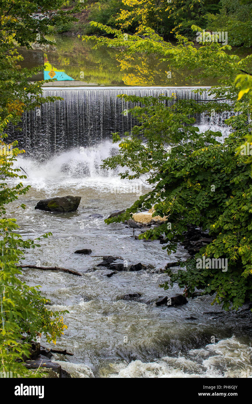 Waterfall at Yamaska River, on the outskirts of Granby, Easstern ...