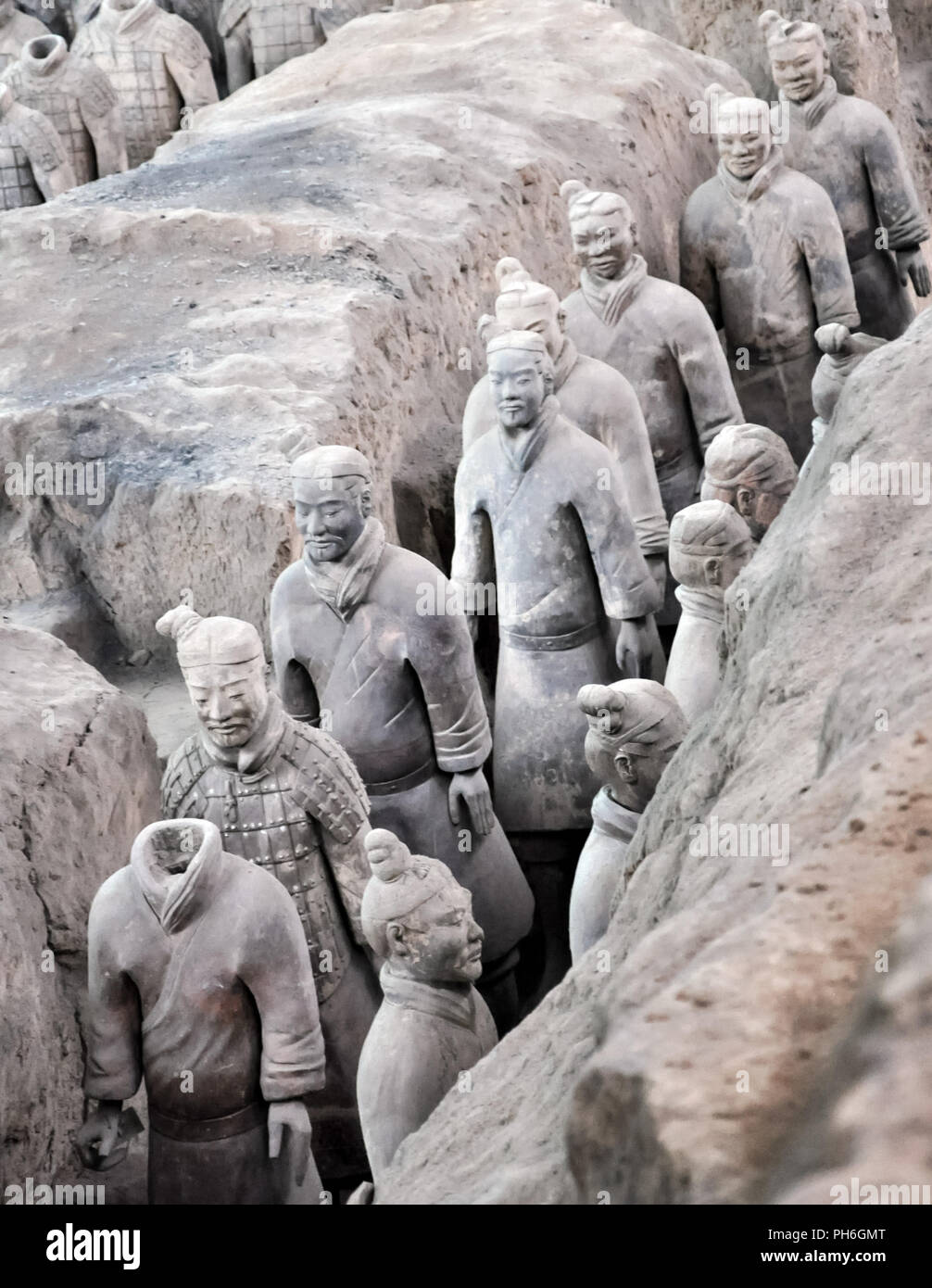 XIAN, CHINA - October 29, 2017: Terracotta Army. Clay soldiers of the ...