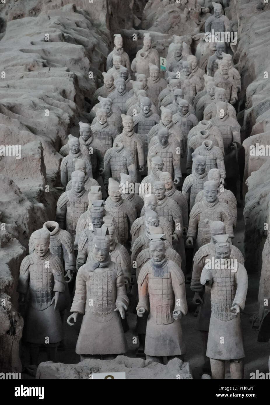 XIAN, CHINA - October 29, 2017: Terracotta Army. Clay soldiers of the ...