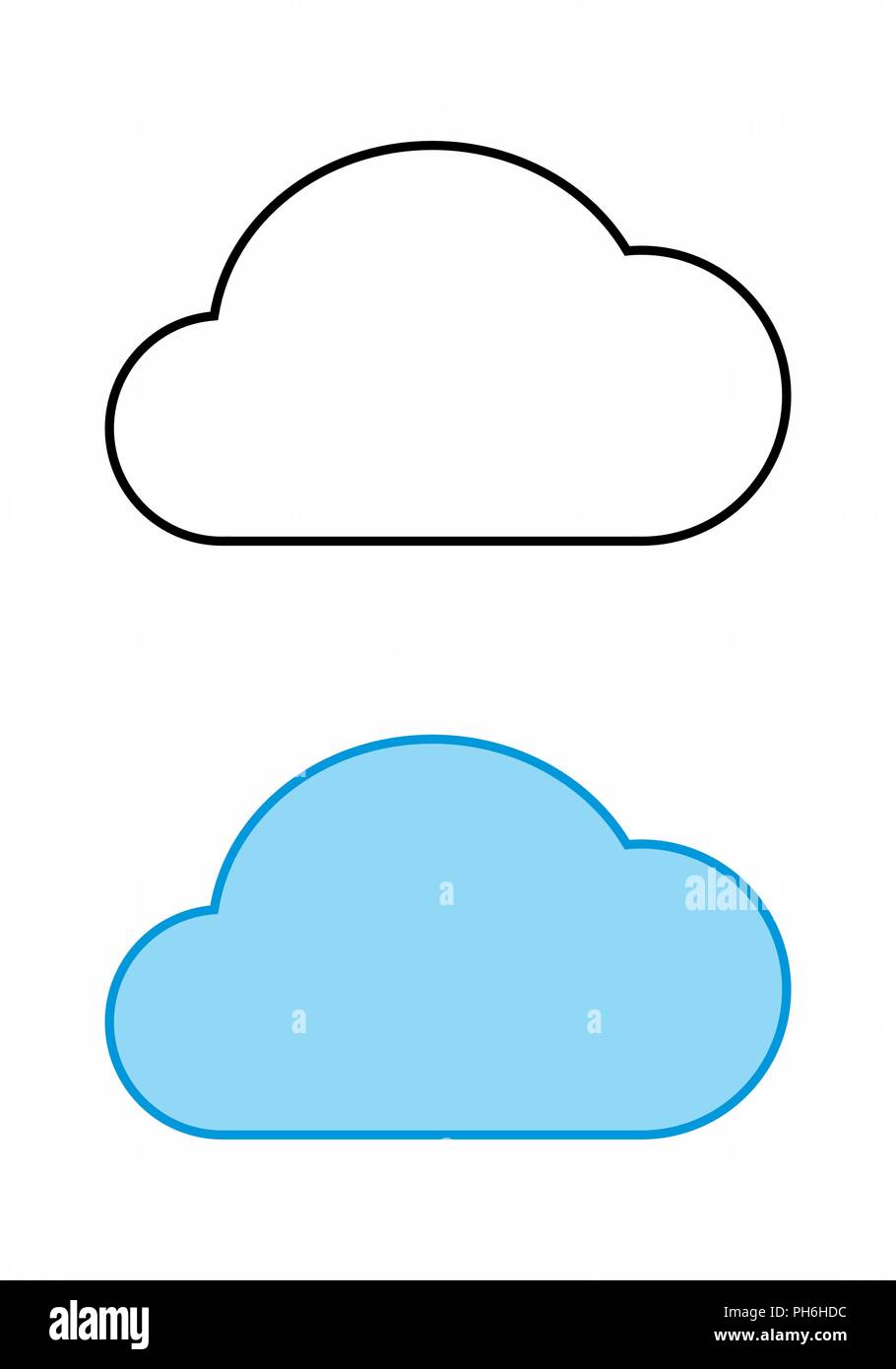 Simple illustrations of clouds on white background Stock Vector Image ...