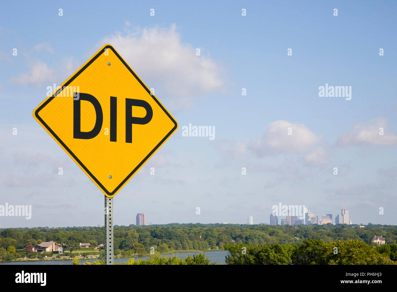 Dip Sign With City Skyline Stock Photo - Alamy