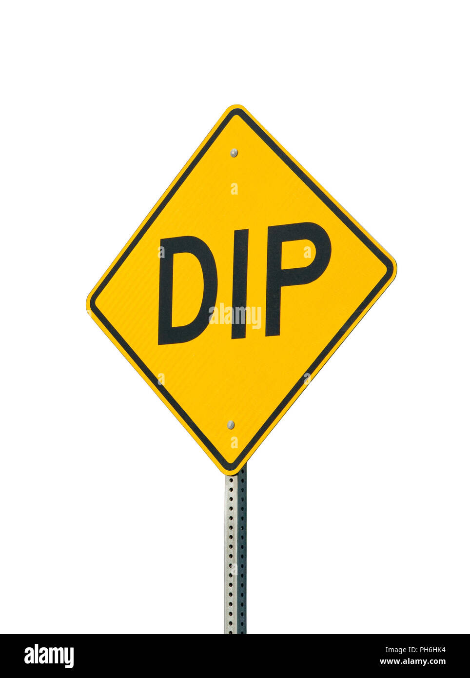 Yellow Dip Sign On White Background Stock Photo - Alamy