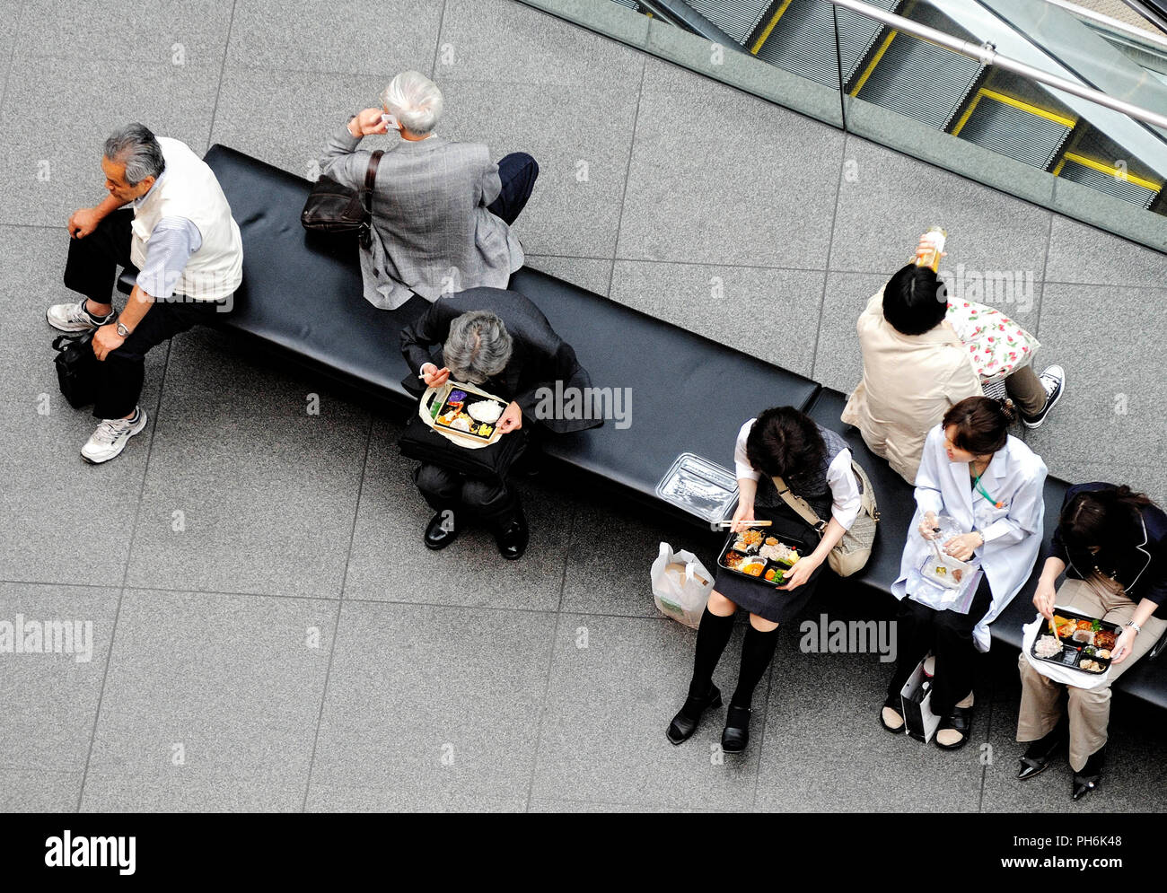 Office workers enjoy "bento" lunch boxes in Tokyo, Japan on Friday 05 ...