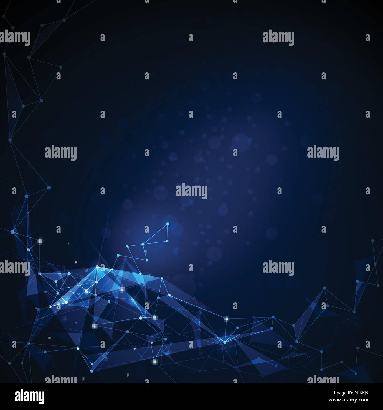 Illustration Abstract Molecules with Lines, Geometric, Polygon ...