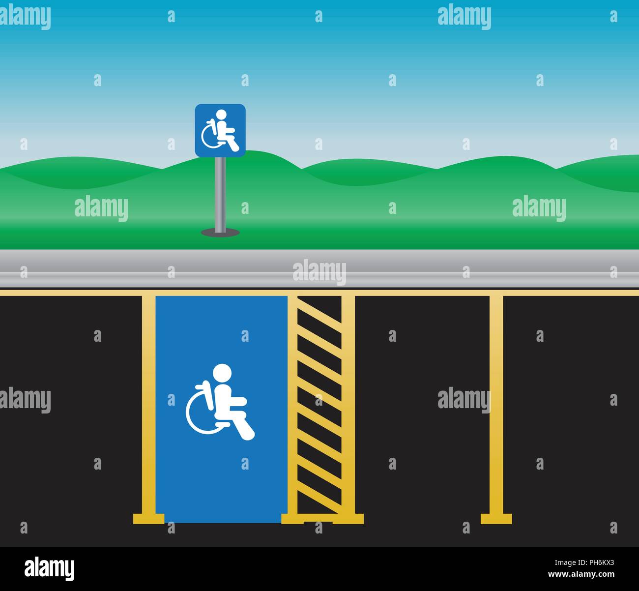 Disable parking Area and Lanscape Vector and illustration Stock Vector ...