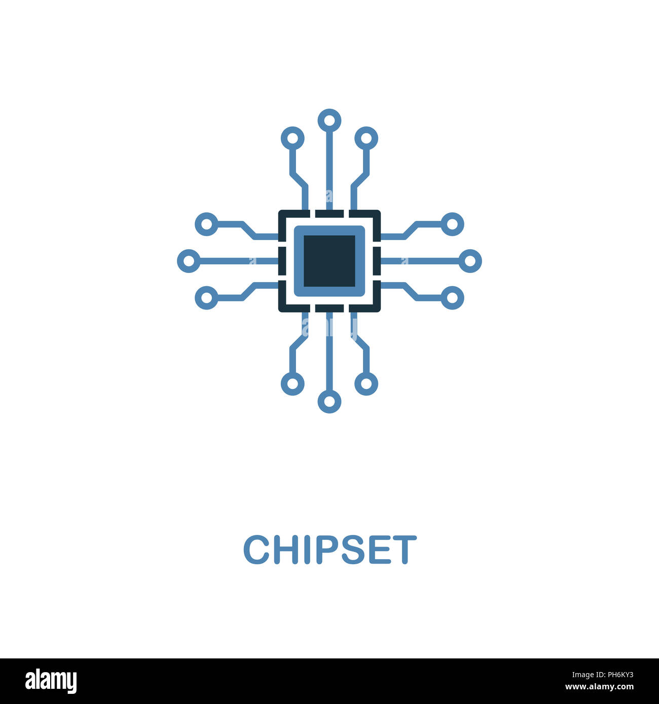 Chipset icon in two colors. Simple element illustration. Chipset icon ...