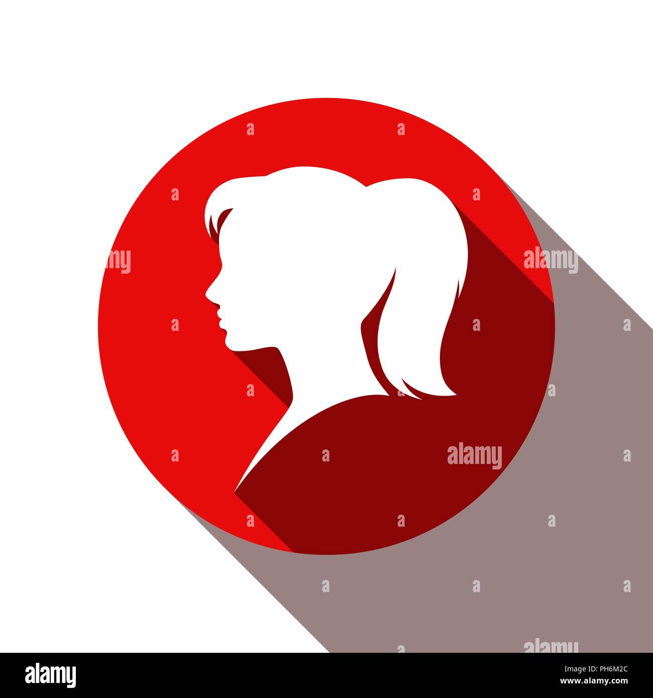 Head, avatar, girl, wooman flat shadow icon Stock Vector Image & Art ...