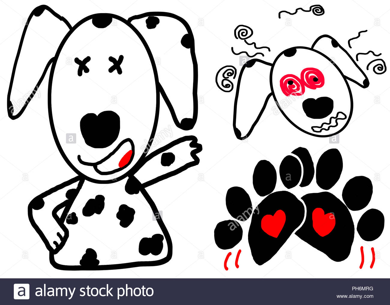 Cartoon Illustration Funny Dog White High Resolution Stock Photography ...