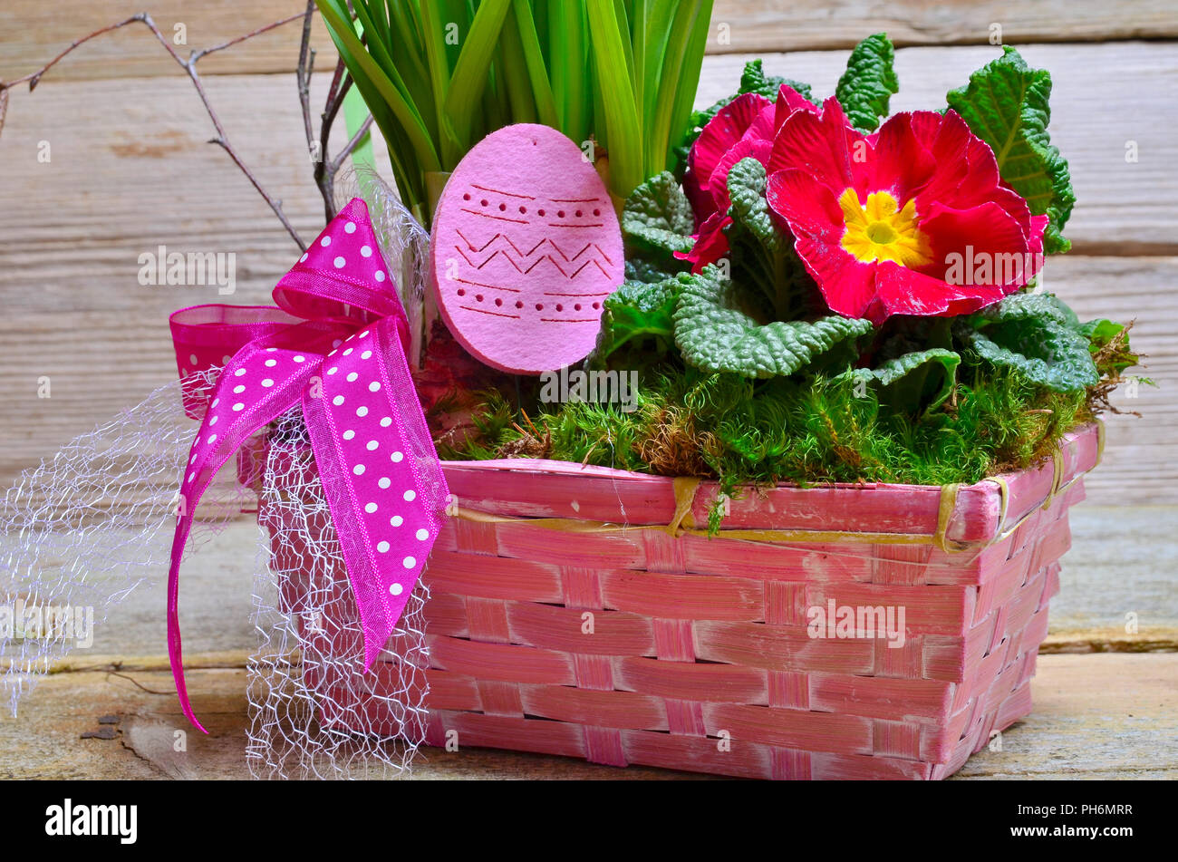 Spring flowers wood background Stock Photo - Alamy